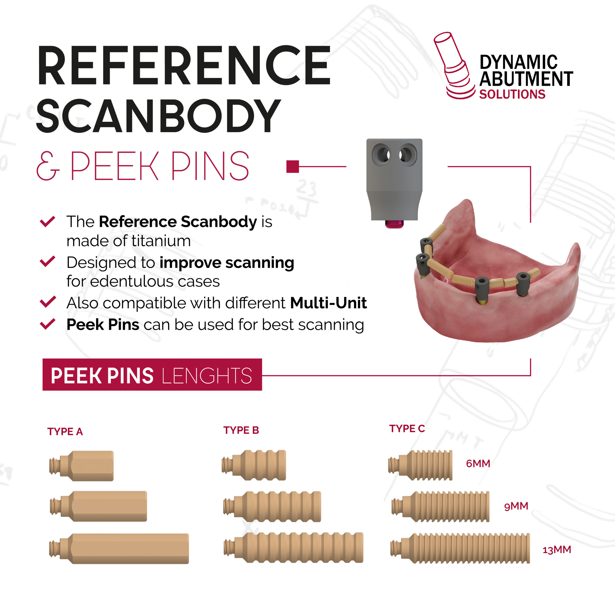 REFERENCE SCANBODY & PEEK PINS - Dynamic Abutment Solutions ES